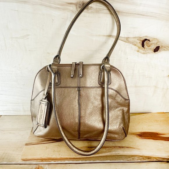 Tignanello | Bags | Tignanello Gold Leather Purse Handbag Shoulder ...